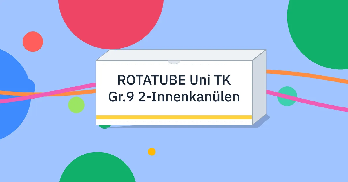 Symbolbild: Packung mit der Aufschrift ROTATUBE Uni TK Gr.9 2-Innenkanülen (PZN 20925645) – Verfügbarkeit und Bezug in Apotheken in Frankfurt am Main