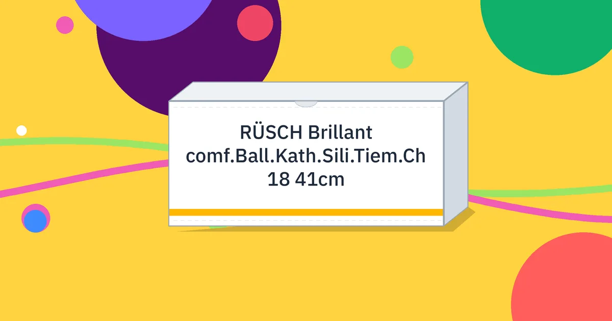 Symbolbild: Packung mit der Aufschrift RÜSCH Brillant comf.Ball.Kath.Sili.Tiem.Ch 18 41cm (PZN 02370043) – Verfügbarkeit und Bezug in Apotheken in Frankfurt am Main