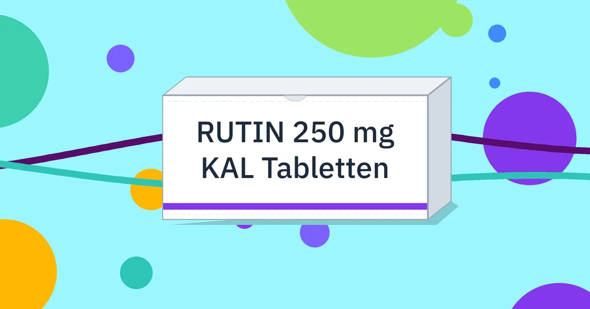 Symbolbild: Packung mit der Aufschrift RUTIN 250 mg KAL Tabletten (PZN 06988662) – Verfügbarkeit und Bezug in Apotheken in Frankfurt am Main