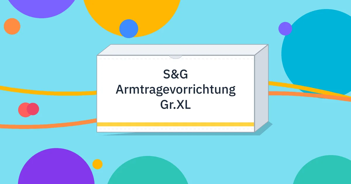 Symbolbild: Packung mit der Aufschrift S&G Armtragevorrichtung Gr.XL (PZN 02792985) – Verfügbarkeit und Bezug in Apotheken in Frankfurt am Main