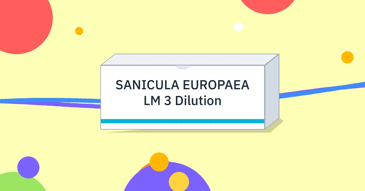 Symbolbild: Packung mit der Aufschrift SANICULA EUROPAEA LM 3 Dilution (PZN 13182072) – Verfügbarkeit und Bezug in Apotheken in Frankfurt am Main