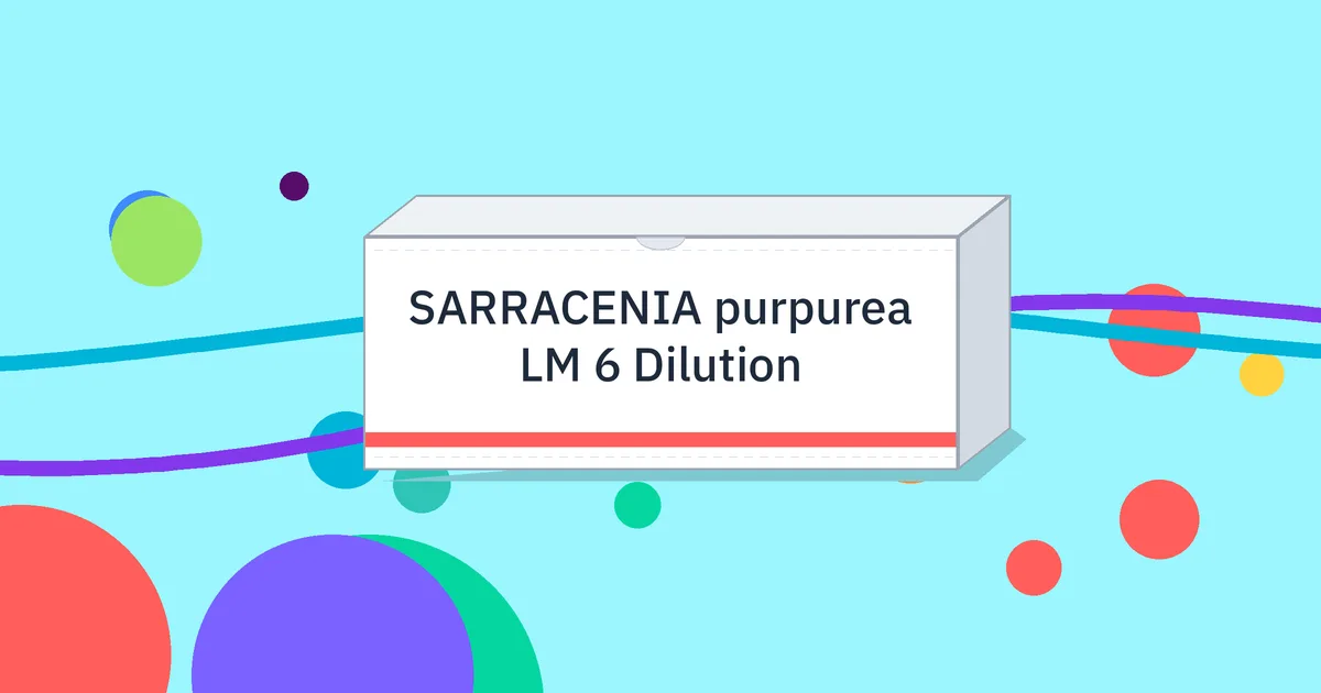 Symbolbild: Packung mit der Aufschrift SARRACENIA purpurea LM 6 Dilution (PZN 13182586) – Verfügbarkeit und Bezug in Apotheken in Frankfurt am Main
