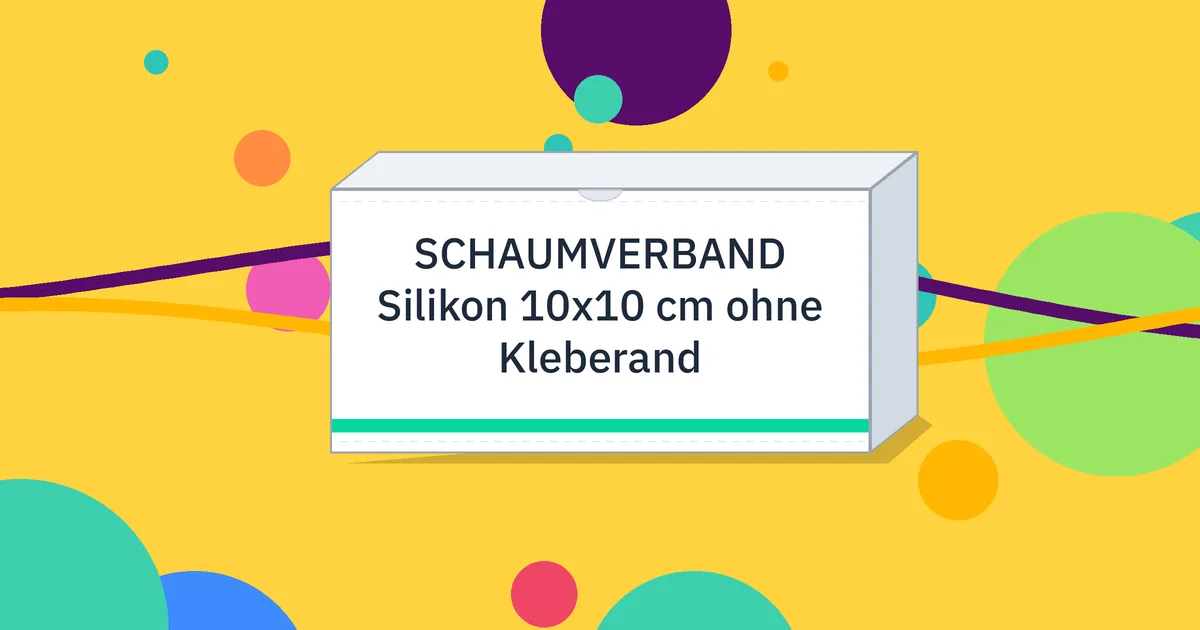 Symbolbild: Packung mit der Aufschrift SCHAUMVERBAND Silikon 10x10 cm ohne Kleberand (PZN 18717336) – Verfügbarkeit und Bezug in Apotheken in Frankfurt am Main