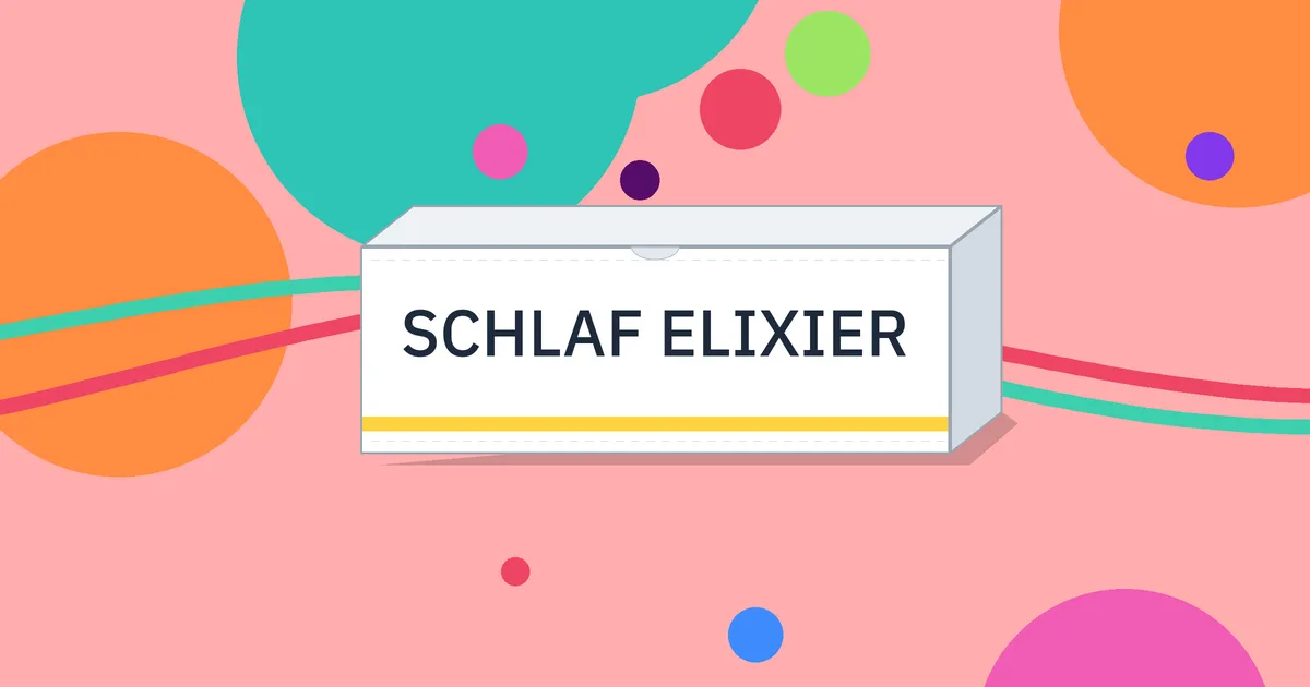 Symbolbild: Packung mit der Aufschrift SCHLAF ELIXIER (PZN 20385947) – Verfügbarkeit und Bezug in Apotheken in Frankfurt am Main