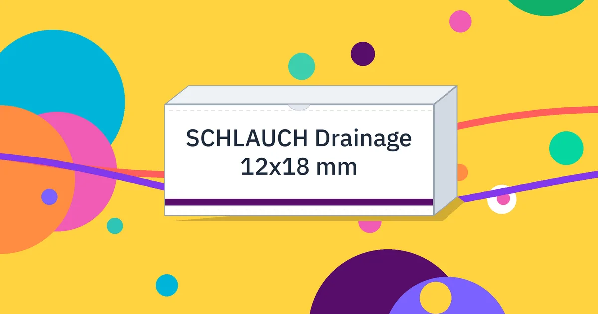 Symbolbild: Packung mit der Aufschrift SCHLAUCH Drainage 12x18 mm (PZN 01969097) – Verfügbarkeit und Bezug in Apotheken in Frankfurt am Main