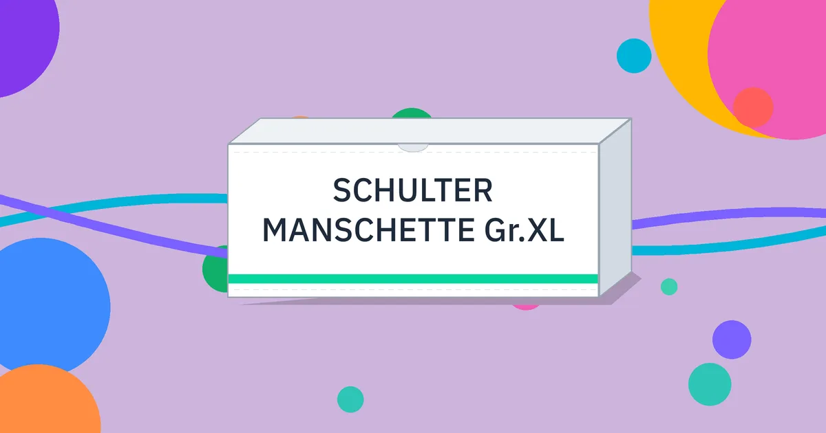 Symbolbild: Packung mit der Aufschrift SCHULTER MANSCHETTE Gr.XL (PZN 05548470) – Verfügbarkeit und Bezug in Apotheken in Frankfurt am Main