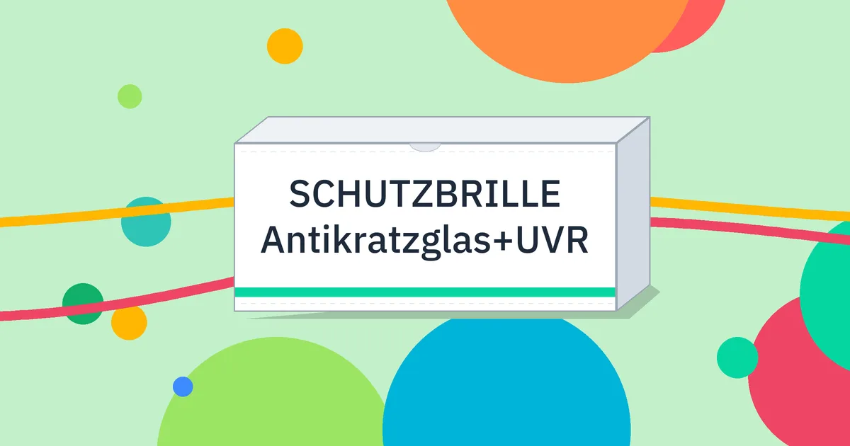 Symbolbild: Packung mit der Aufschrift SCHUTZBRILLE Antikratzglas+UVR (PZN 17286762) – Verfügbarkeit und Bezug in Apotheken in Frankfurt am Main