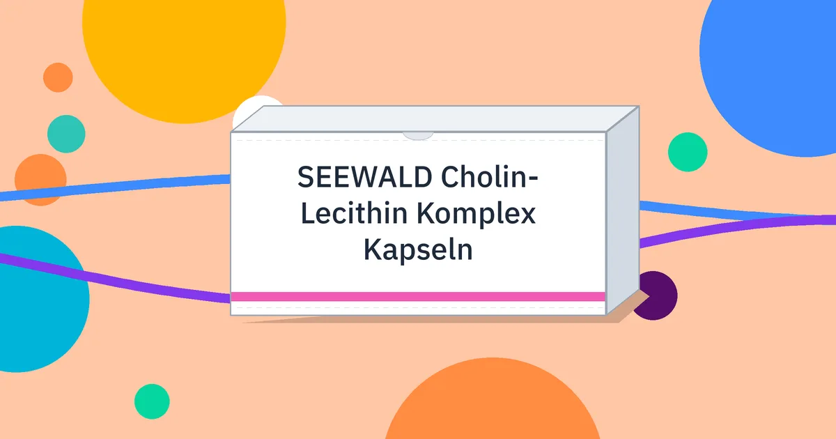 Symbolbild: Packung mit der Aufschrift SEEWALD Cholin-Lecithin Komplex Kapseln (PZN 19816276) – Verfügbarkeit und Bezug in Apotheken in Frankfurt am Main
