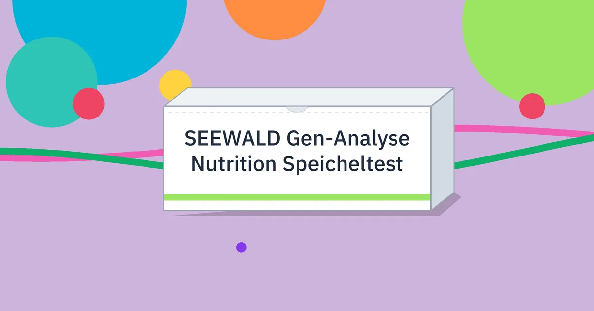 Symbolbild: Packung mit der Aufschrift SEEWALD Gen-Analyse Nutrition Speicheltest (PZN 19547899) – Verfügbarkeit und Bezug in Apotheken in Frankfurt am Main