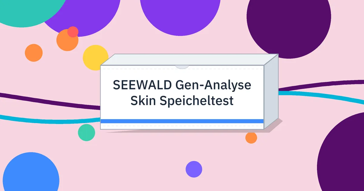 Symbolbild: Packung mit der Aufschrift SEEWALD Gen-Analyse Skin Speicheltest (PZN 19724137) – Verfügbarkeit und Bezug in Apotheken in Frankfurt am Main