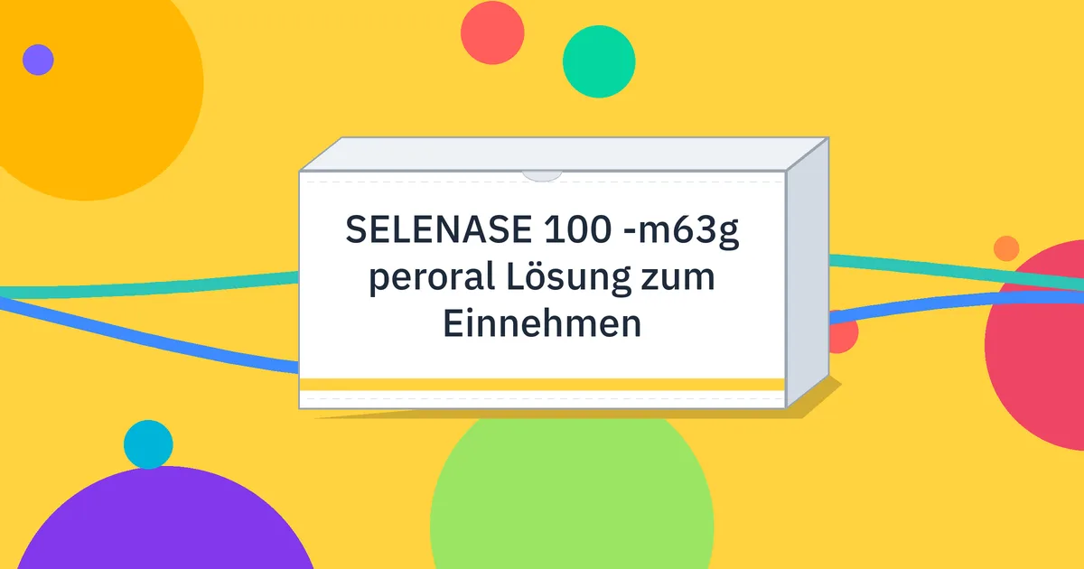 Symbolbild: Packung mit der Aufschrift SELENASE 100 -m63g peroral Lösung zum Einnehmen (PZN 09263474) – Verfügbarkeit und Bezug in Apotheken in Frankfurt am Main