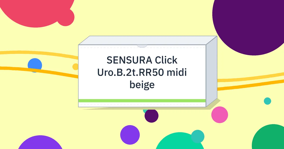 Symbolbild: Packung mit der Aufschrift SENSURA Click Uro.B.2t.RR50 midi beige (PZN 07206615) – Verfügbarkeit und Bezug in Apotheken in Frankfurt am Main
