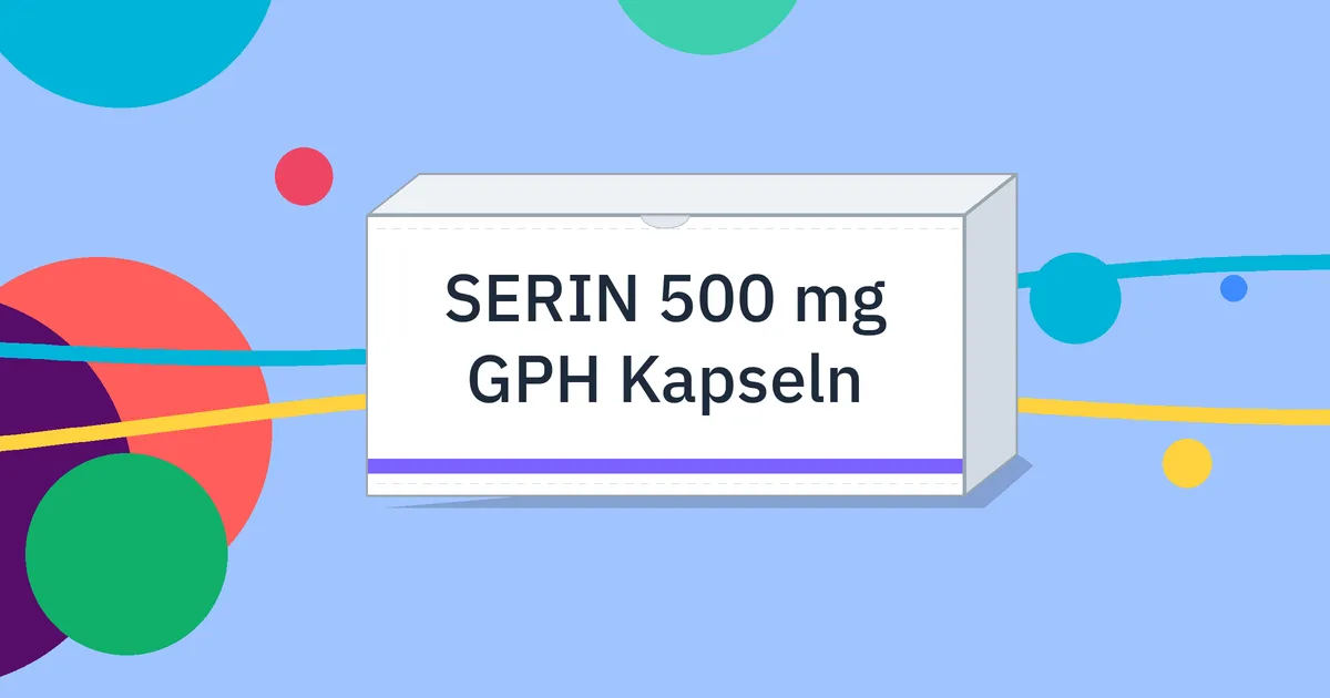 Symbolbild: Packung mit der Aufschrift SERIN 500 mg GPH Kapseln (PZN 00127746) – Verfügbarkeit und Bezug in Apotheken in Frankfurt am Main