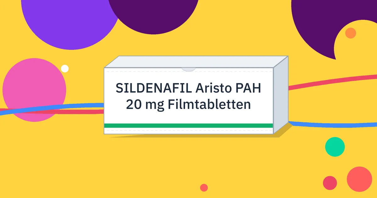 Symbolbild: Packung mit der Aufschrift SILDENAFIL Aristo PAH 20 mg Filmtabletten (PZN 13817553) – Verfügbarkeit und Bezug in Apotheken in Frankfurt am Main