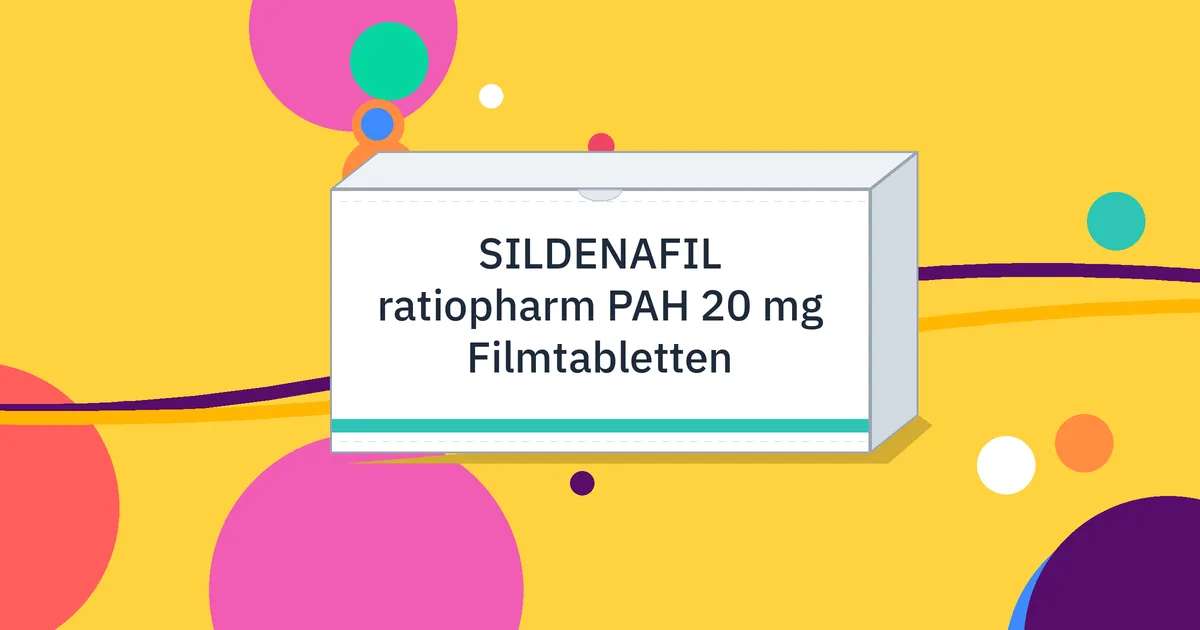 Symbolbild: Packung mit der Aufschrift SILDENAFIL ratiopharm PAH 20 mg Filmtabletten (PZN 19180737) – Verfügbarkeit und Bezug in Apotheken in Frankfurt am Main
