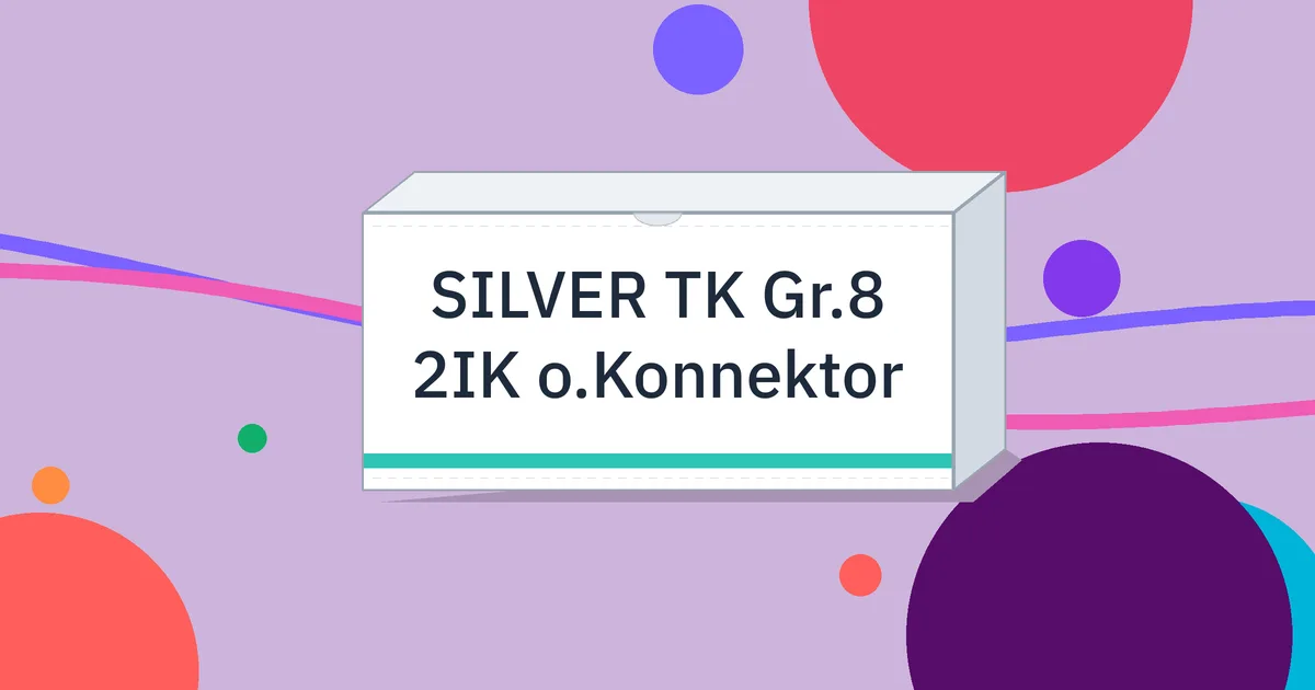Symbolbild: Packung mit der Aufschrift SILVER TK Gr.8 2IK o.Konnektor (PZN 10316885) – Verfügbarkeit und Bezug in Apotheken in Frankfurt am Main