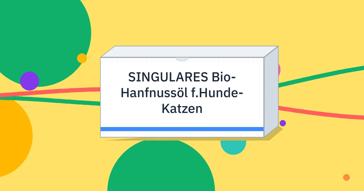 Symbolbild: Packung mit der Aufschrift SINGULARES Bio-Hanfnussöl f.Hunde-Katzen (PZN 15659696) – Verfügbarkeit und Bezug in Apotheken in Frankfurt am Main