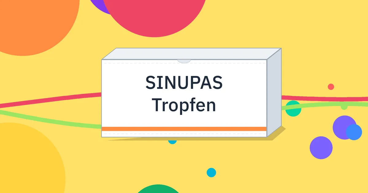 Symbolbild: Packung mit der Aufschrift SINUPAS Tropfen (PZN 00064402) – Verfügbarkeit und Bezug in Apotheken in Frankfurt am Main