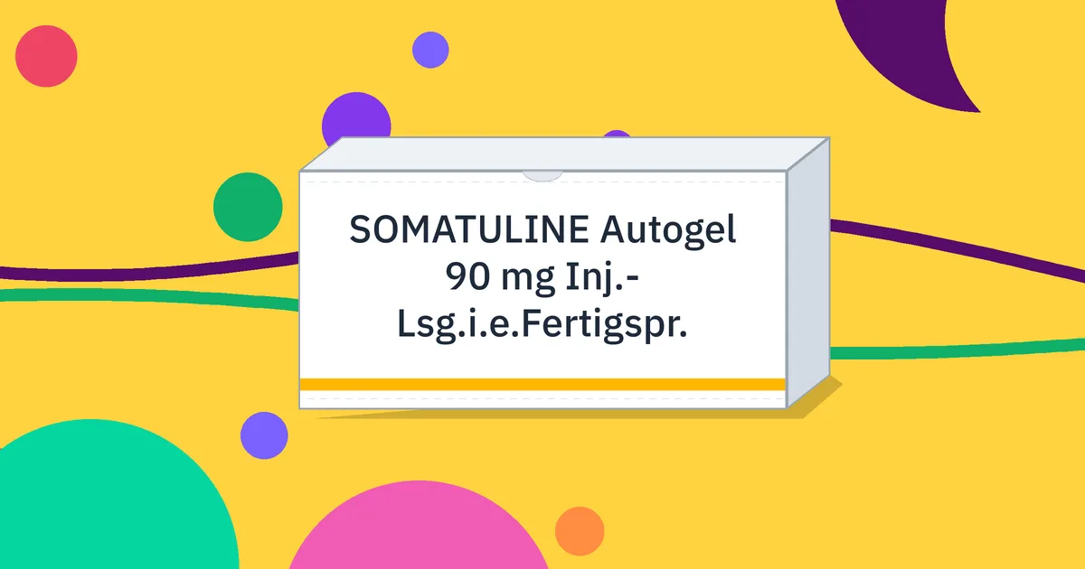 Symbolbild: Packung mit der Aufschrift SOMATULINE Autogel 90 mg Inj.-Lsg.i.e.Fertigspr. (PZN 12452575) – Verfügbarkeit und Bezug in Apotheken in Frankfurt am Main