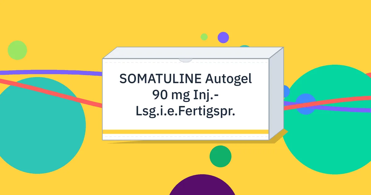 Symbolbild: Packung mit der Aufschrift SOMATULINE Autogel 90 mg Inj.-Lsg.i.e.Fertigspr. (PZN 19440523) – Verfügbarkeit und Bezug in Apotheken in Frankfurt am Main