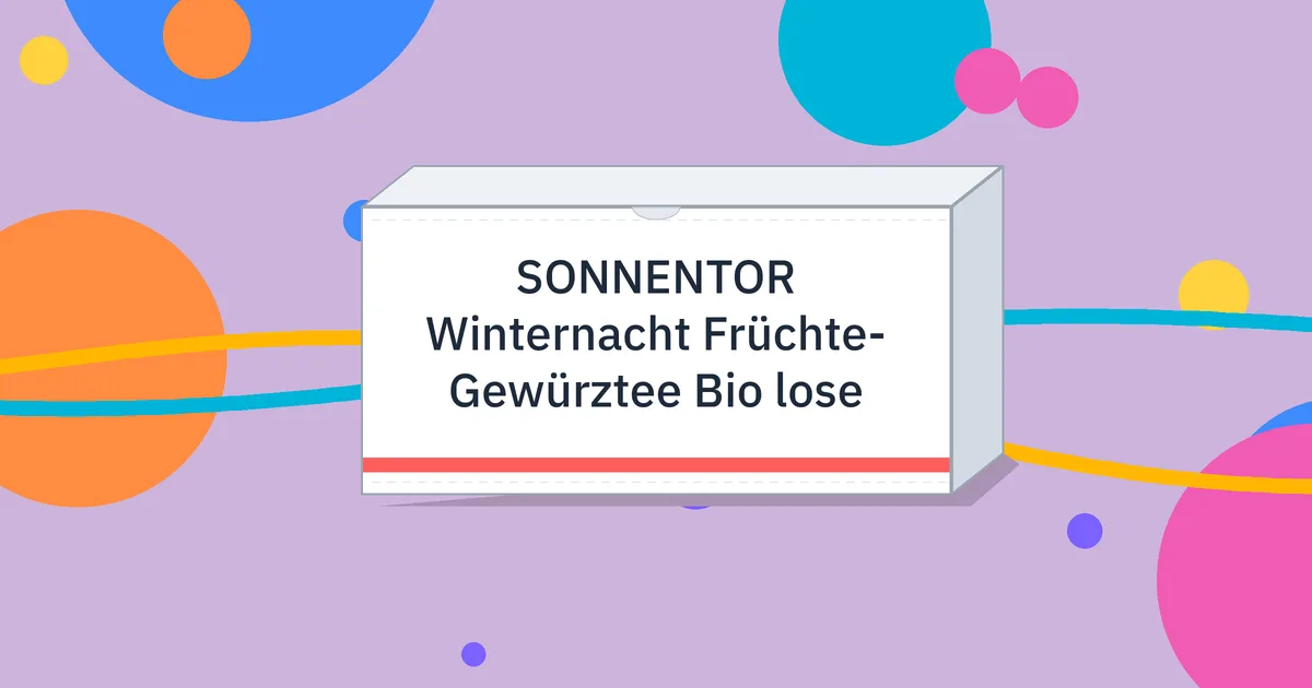 Symbolbild: Packung mit der Aufschrift SONNENTOR Winternacht Früchte-Gewürztee Bio lose (PZN 18904481) – Verfügbarkeit und Bezug in Apotheken in Frankfurt am Main