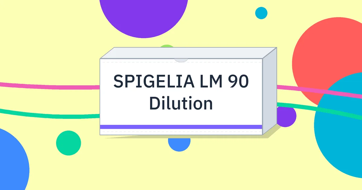 Symbolbild: Packung mit der Aufschrift SPIGELIA LM 90 Dilution (PZN 13195399) – Verfügbarkeit und Bezug in Apotheken in Frankfurt am Main