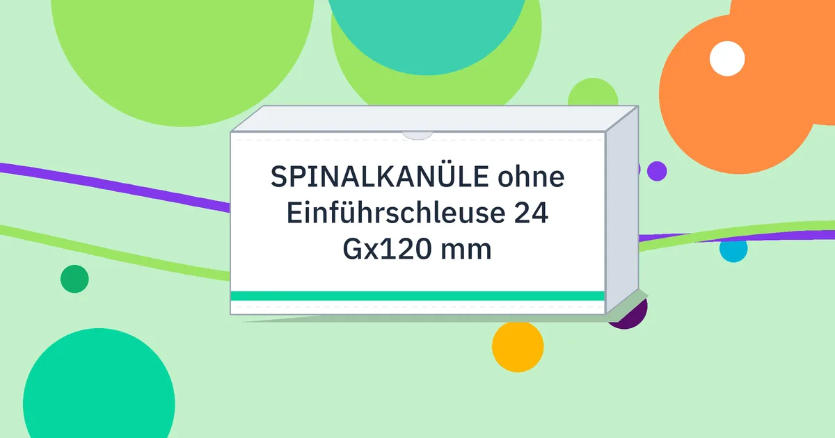 Symbolbild: Packung mit der Aufschrift SPINALKANÜLE ohne Einführschleuse 24 Gx120 mm (PZN 03949466) – Verfügbarkeit und Bezug in Apotheken in Frankfurt am Main
