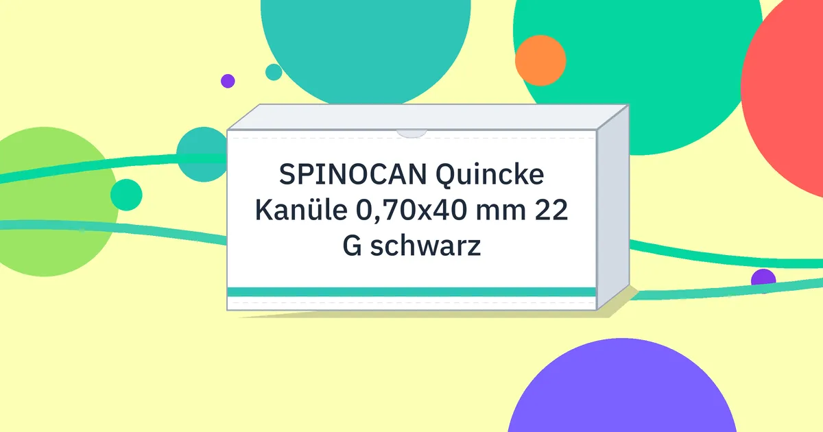 Symbolbild: Packung mit der Aufschrift SPINOCAN Quincke Kanüle 0,70x40 mm 22 G schwarz (PZN 06592964) – Verfügbarkeit und Bezug in Apotheken in Frankfurt am Main