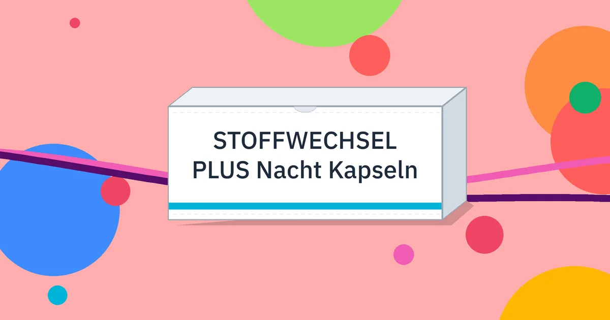 Symbolbild: Packung mit der Aufschrift STOFFWECHSEL PLUS Nacht Kapseln (PZN 15405375) – Verfügbarkeit und Bezug in Apotheken in Frankfurt am Main