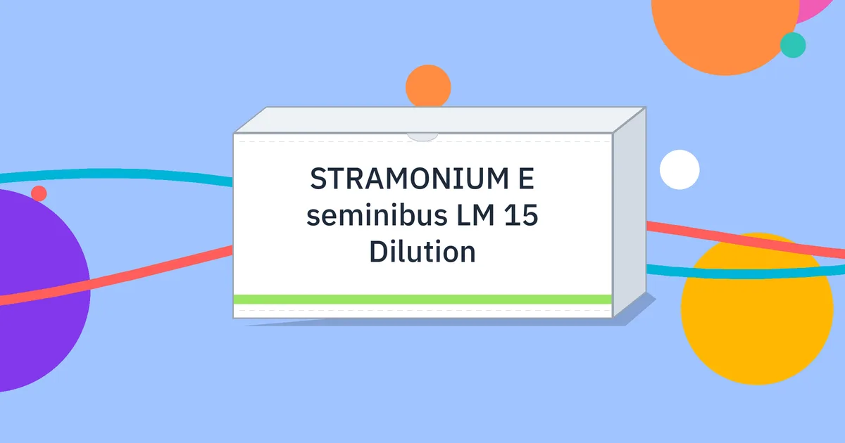 Symbolbild: Packung mit der Aufschrift STRAMONIUM E seminibus LM 15 Dilution (PZN 13202308) – Verfügbarkeit und Bezug in Apotheken in Frankfurt am Main