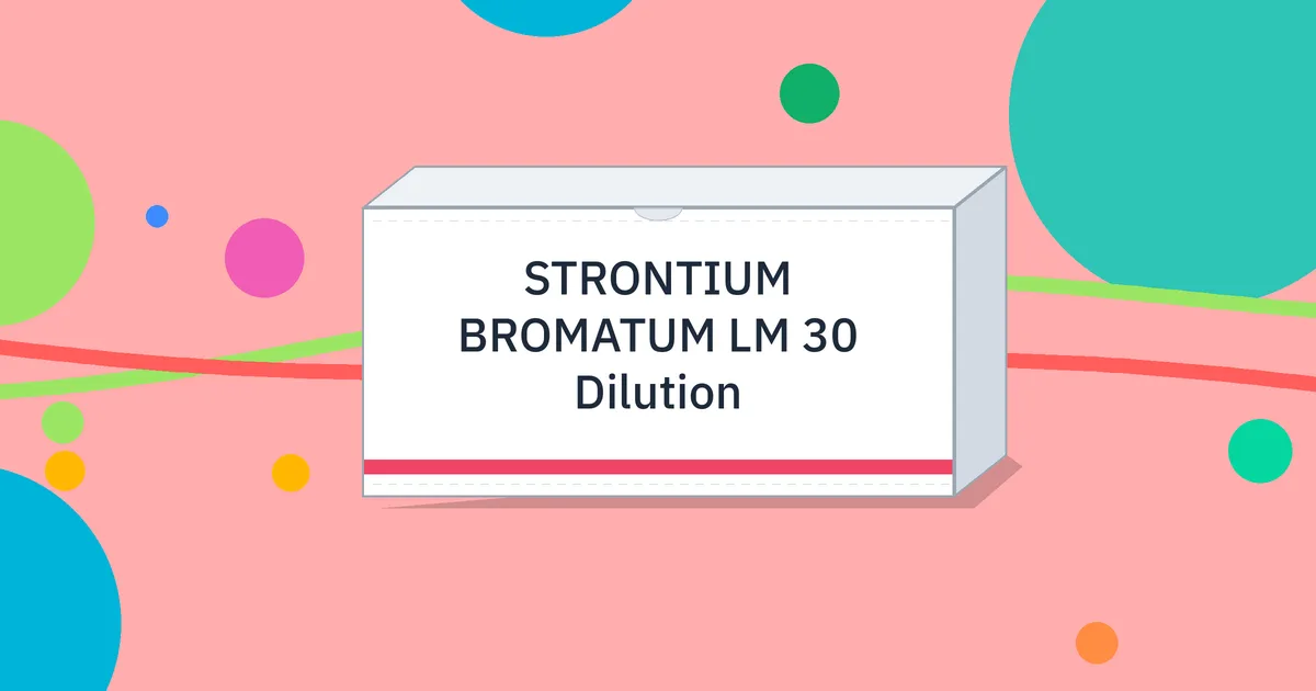 Symbolbild: Packung mit der Aufschrift STRONTIUM BROMATUM LM 30 Dilution (PZN 13202969) – Verfügbarkeit und Bezug in Apotheken in Frankfurt am Main