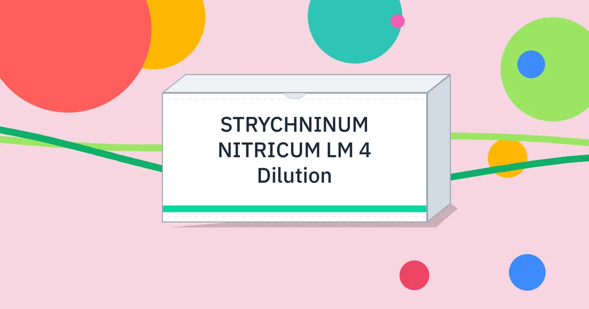 Symbolbild: Packung mit der Aufschrift STRYCHNINUM NITRICUM LM 4 Dilution (PZN 13206625) – Verfügbarkeit und Bezug in Apotheken in Frankfurt am Main