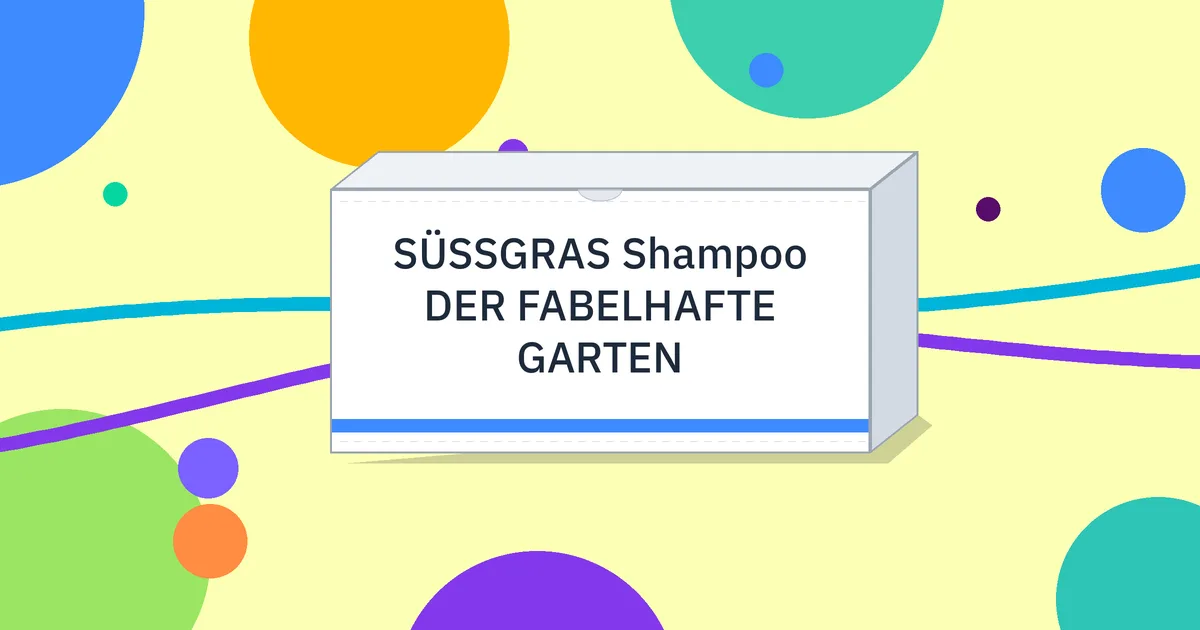 Symbolbild: Packung mit der Aufschrift SÜSSGRAS Shampoo DER FABELHAFTE GARTEN (PZN 18064176) – Verfügbarkeit und Bezug in Apotheken in Frankfurt am Main