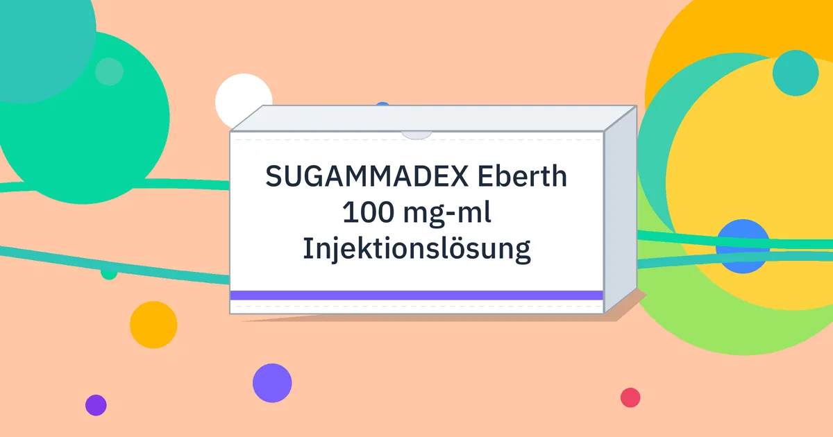 Symbolbild: Packung mit der Aufschrift SUGAMMADEX Eberth 100 mg-ml Injektionslösung (PZN 18648262) – Verfügbarkeit und Bezug in Apotheken in Frankfurt am Main