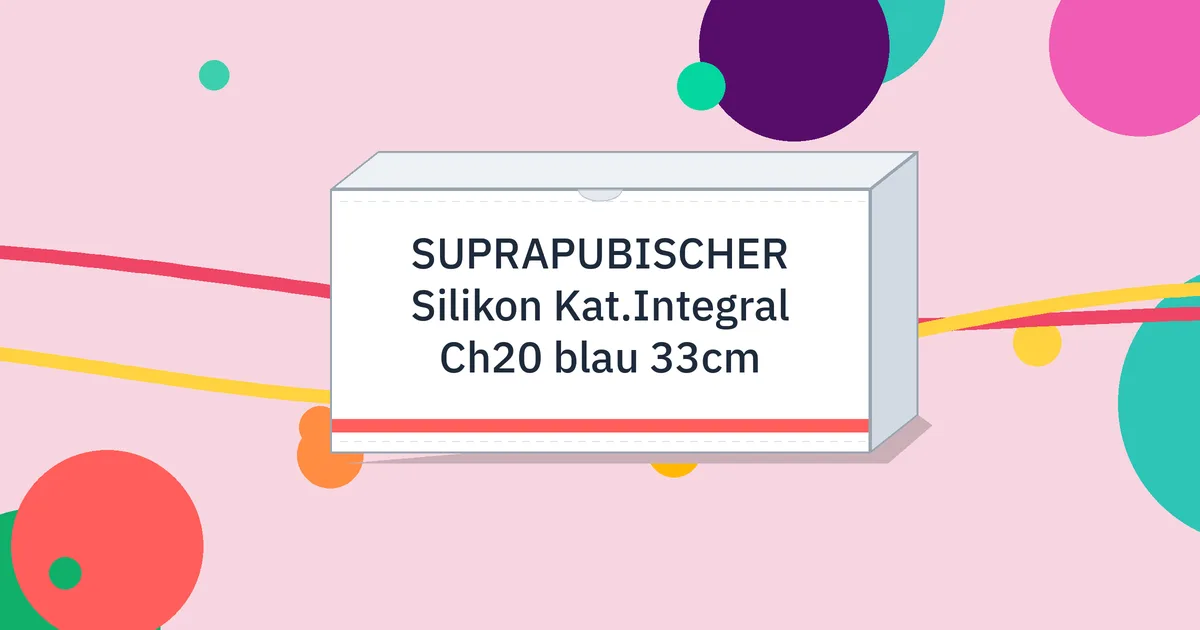Symbolbild: Packung mit der Aufschrift SUPRAPUBISCHER Silikon Kat.Integral Ch20 blau 33cm (PZN 09767861) – Verfügbarkeit und Bezug in Apotheken in Frankfurt am Main