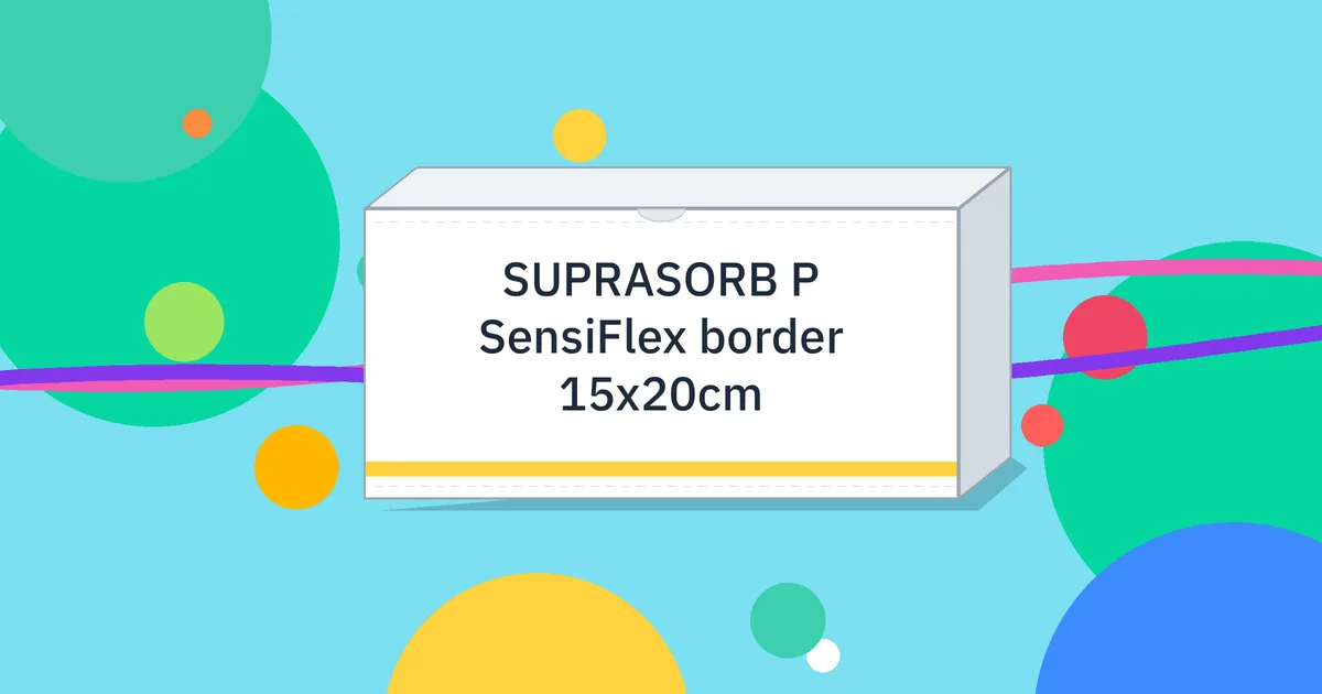 Symbolbild: Packung mit der Aufschrift SUPRASORB P SensiFlex border 15x20cm (PZN 20085010) – Verfügbarkeit und Bezug in Apotheken in Frankfurt am Main