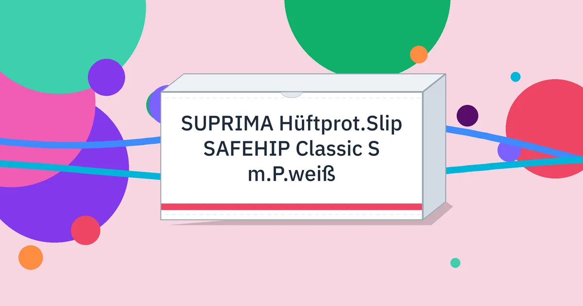 Symbolbild: Packung mit der Aufschrift SUPRIMA Hüftprot.Slip SAFEHIP Classic S m.P.weiß (PZN 13818423) – Verfügbarkeit und Bezug in Apotheken in Frankfurt am Main