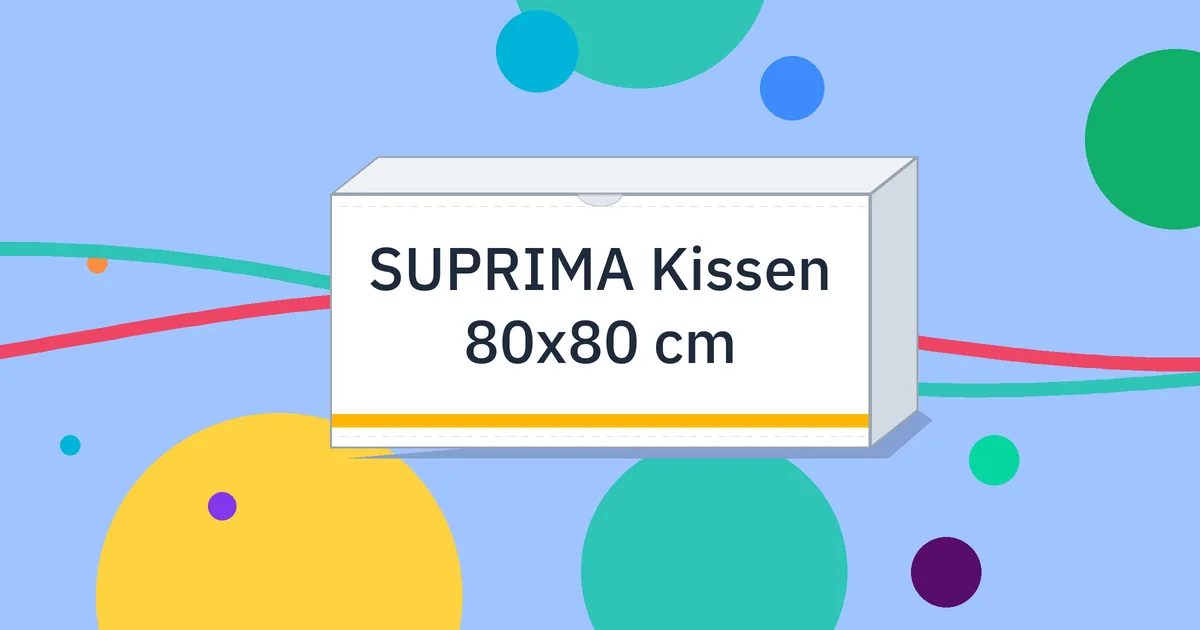 Symbolbild: Packung mit der Aufschrift SUPRIMA Kissen 80x80 cm (PZN 11231300) – Verfügbarkeit und Bezug in Apotheken in Frankfurt am Main
