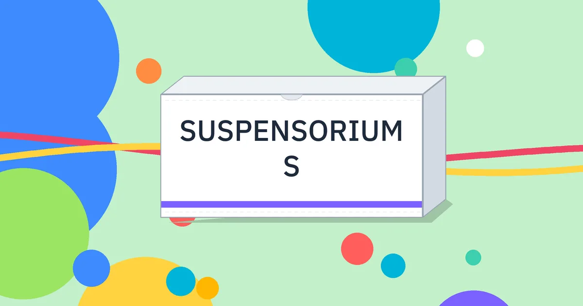 Symbolbild: Packung mit der Aufschrift SUSPENSORIUM S (PZN 19072249) – Verfügbarkeit und Bezug in Apotheken in Frankfurt am Main