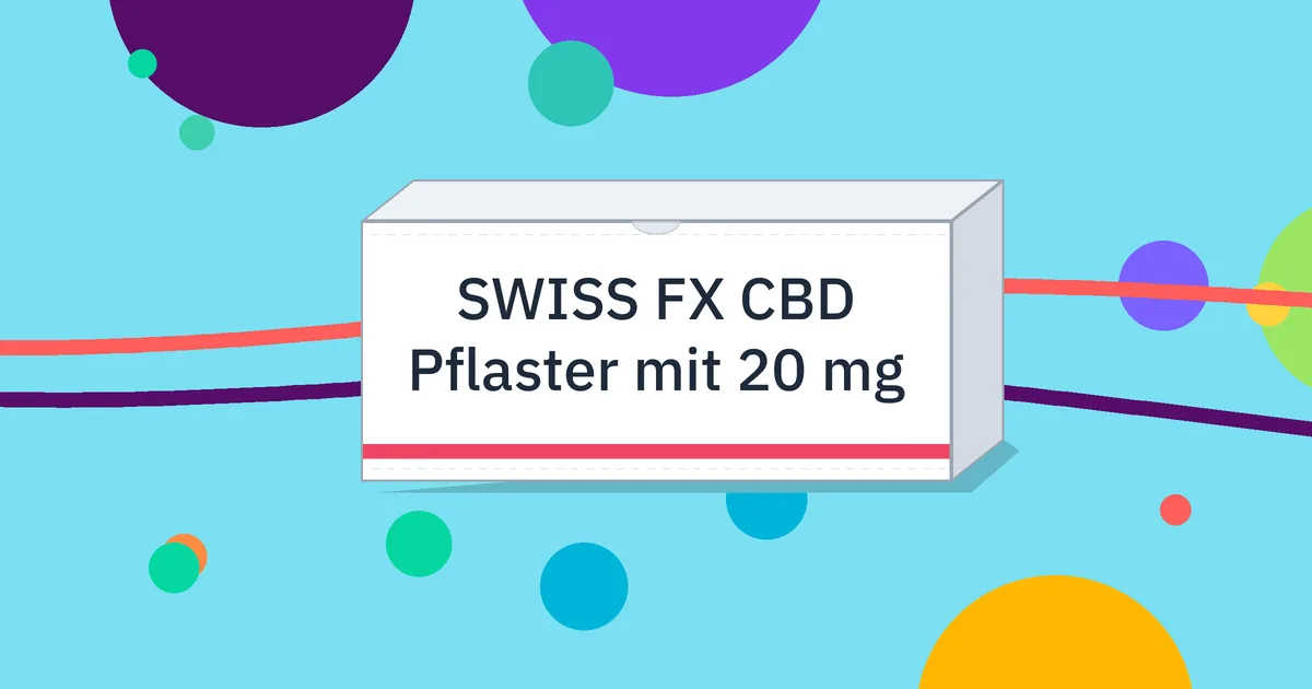 Symbolbild: Packung mit der Aufschrift SWISS FX CBD Pflaster mit 20 mg (PZN 19398614) – Verfügbarkeit und Bezug in Apotheken in Frankfurt am Main