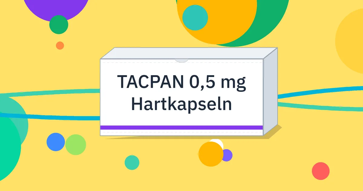 Symbolbild: Packung mit der Aufschrift TACPAN 0,5 mg Hartkapseln (PZN 08400437) – Verfügbarkeit und Bezug in Apotheken in Frankfurt am Main
