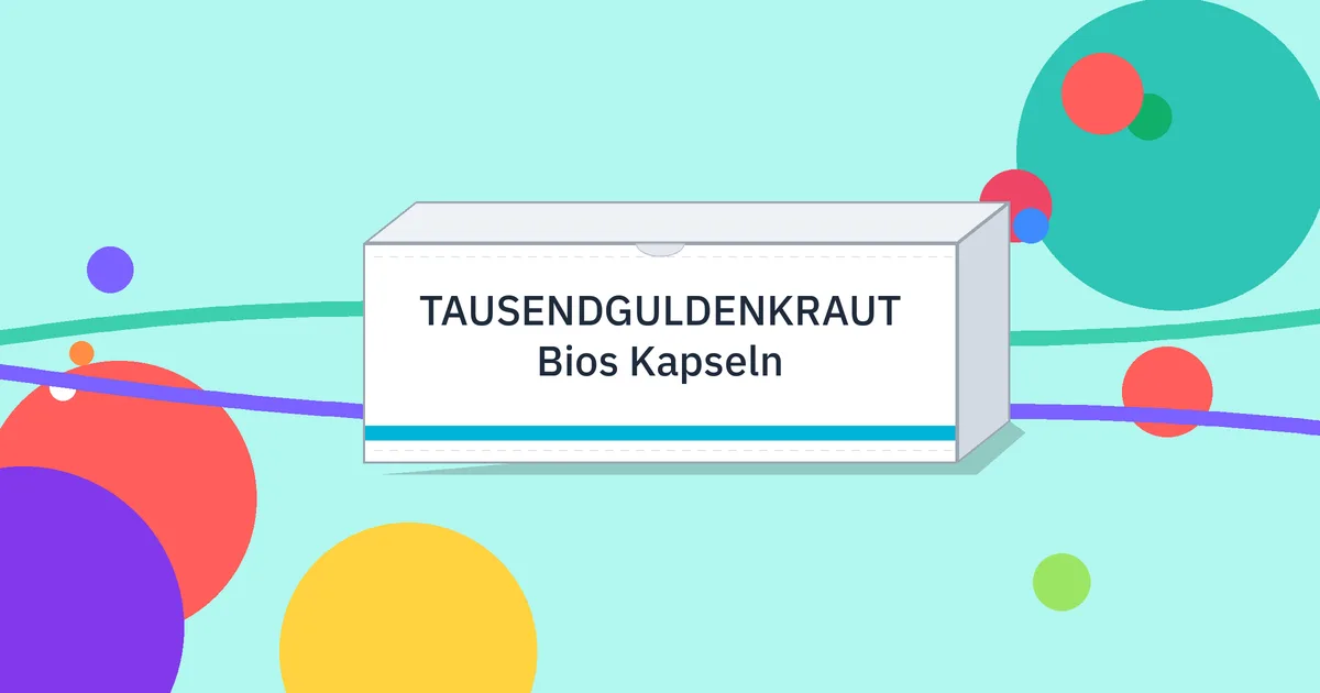 Symbolbild: Packung mit der Aufschrift TAUSENDGULDENKRAUT Bios Kapseln (PZN 09272591) – Verfügbarkeit und Bezug in Apotheken in Frankfurt am Main