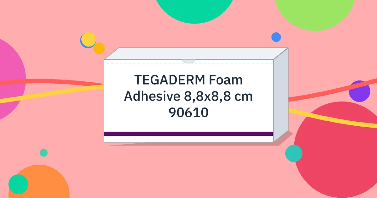 Symbolbild: Packung mit der Aufschrift TEGADERM Foam Adhesive 8,8x8,8 cm 90610 (PZN 01393332) – Verfügbarkeit und Bezug in Apotheken in Frankfurt am Main