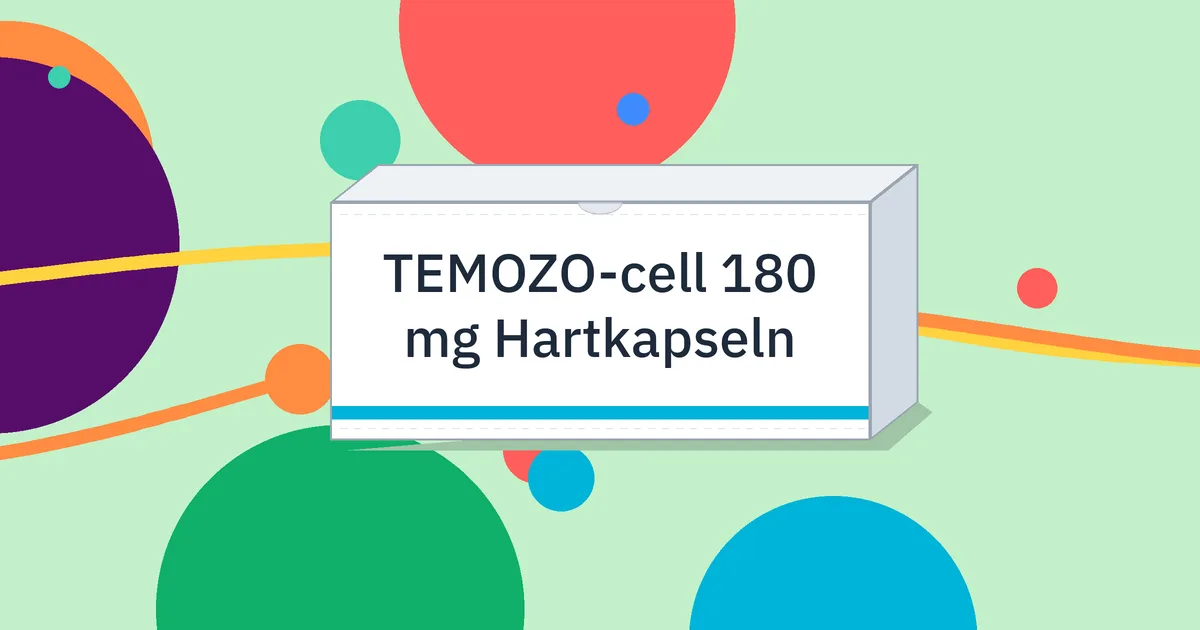 Symbolbild: Packung mit der Aufschrift TEMOZO-cell 180 mg Hartkapseln (PZN 18131240) – Verfügbarkeit und Bezug in Apotheken in Frankfurt am Main