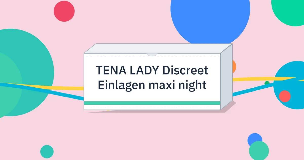Symbolbild: Packung mit der Aufschrift TENA LADY Discreet Einlagen maxi night (PZN 18322655) – Verfügbarkeit und Bezug in Apotheken in Frankfurt am Main