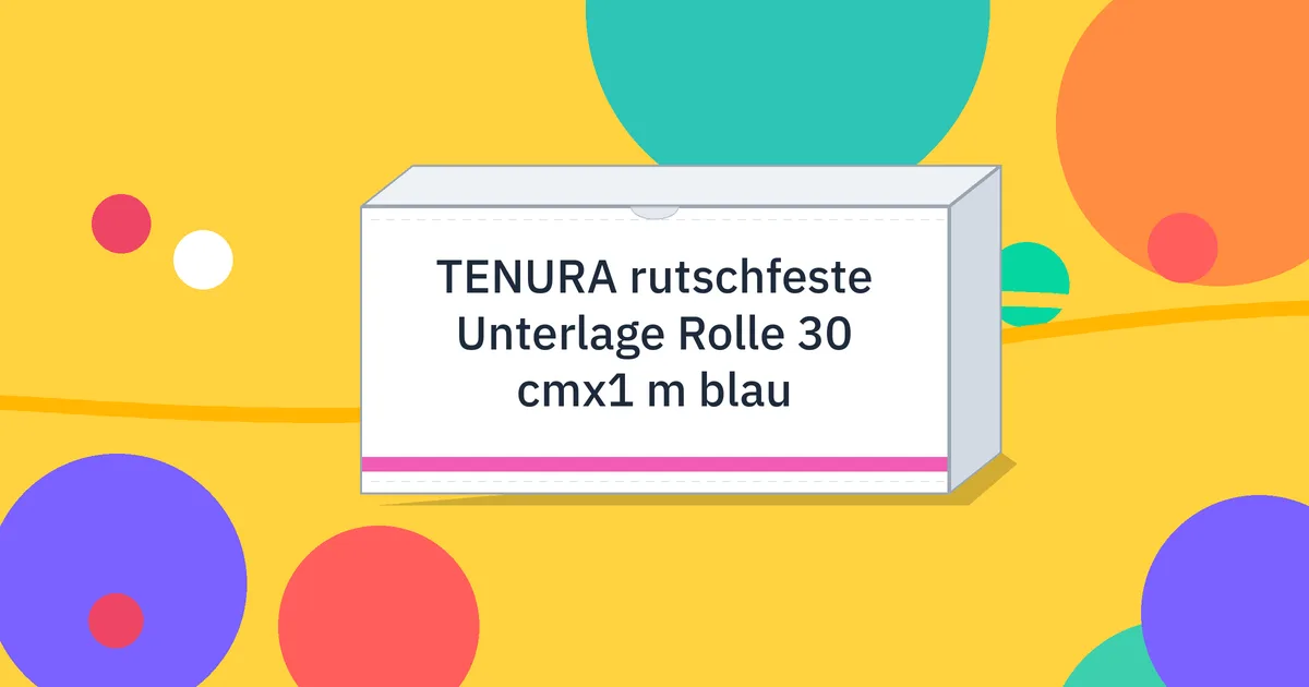 Symbolbild: Packung mit der Aufschrift TENURA rutschfeste Unterlage Rolle 30 cmx1 m blau (PZN 09669590) – Verfügbarkeit und Bezug in Apotheken in Frankfurt am Main