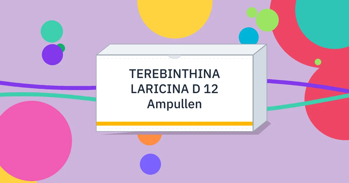 Symbolbild: Packung mit der Aufschrift TEREBINTHINA LARICINA D 12 Ampullen (PZN 03659047) – Verfügbarkeit und Bezug in Apotheken in Frankfurt am Main