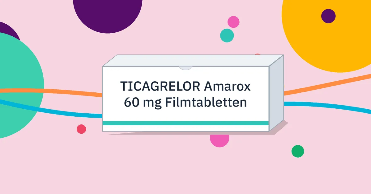 Symbolbild: Packung mit der Aufschrift TICAGRELOR Amarox 60 mg Filmtabletten (PZN 19276940) – Verfügbarkeit und Bezug in Apotheken in Frankfurt am Main