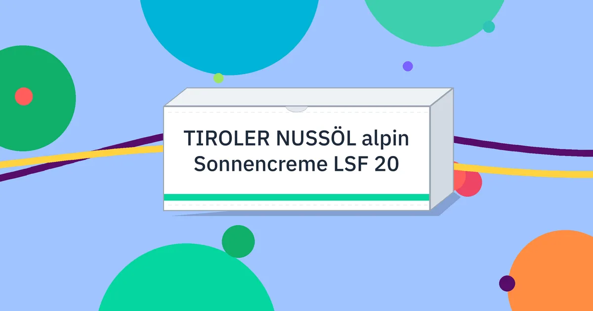 Symbolbild: Packung mit der Aufschrift TIROLER NUSSÖL alpin Sonnencreme LSF 20 (PZN 17562802) – Verfügbarkeit und Bezug in Apotheken in Frankfurt am Main