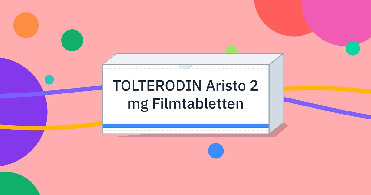 Symbolbild: Packung mit der Aufschrift TOLTERODIN Aristo 2 mg Filmtabletten (PZN 11595284) – Verfügbarkeit und Bezug in Apotheken in Frankfurt am Main